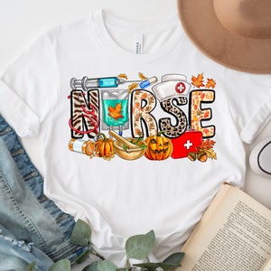 Nurse With Fall Element Png Sublimation Design, Nurse Png, Hello Fall ...