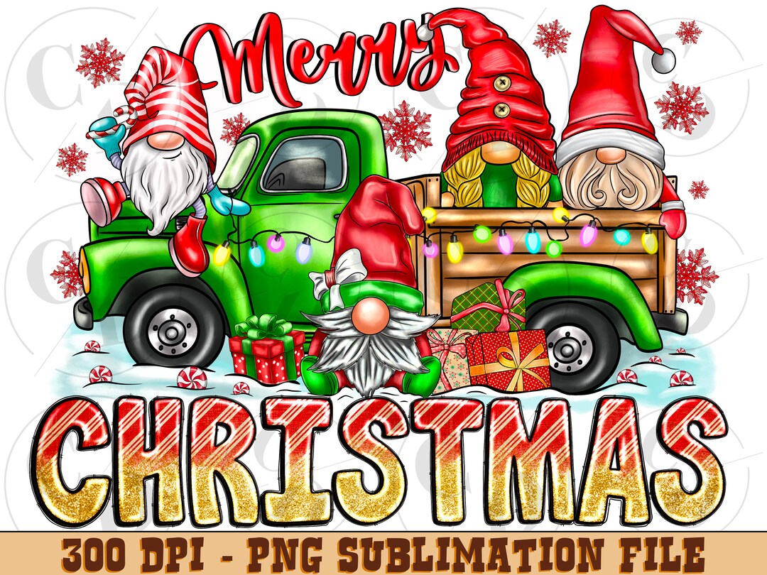Christmas Gnome Truck Png, Christmas Png, Merry Christmas Png ...