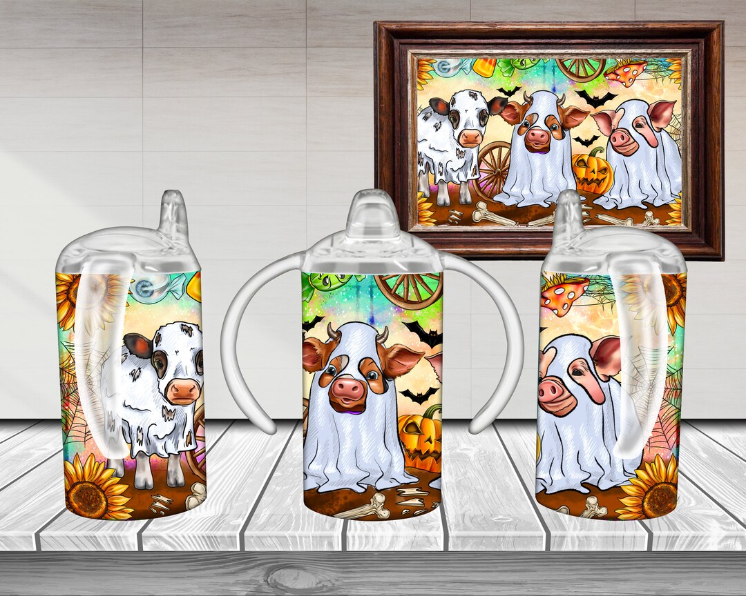 Halloween Cow Sippy Cup PNG Sublimation Design (digital Download) - Etsy