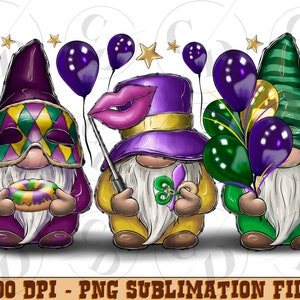 Mardi Gras With Gnomes Png Sublimation Design Download, Happy Mardi ...