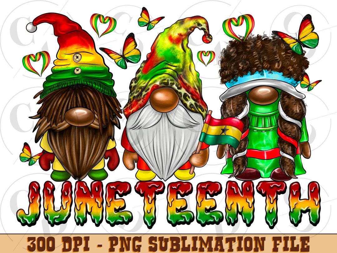 Juneteenth Afro Gnomes PNG, Emancipation Day Sublimation Design ...