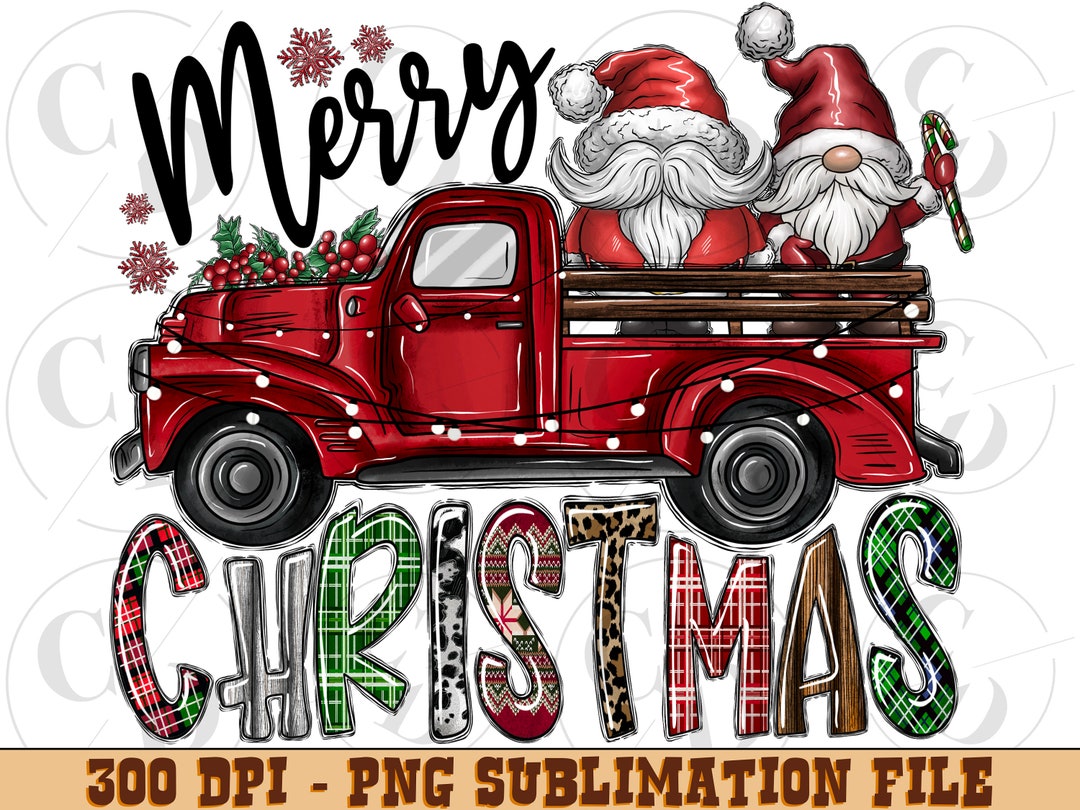 Christmas Gnome Truck Png,christmas Png, Merry Christmas Png,christmas ...