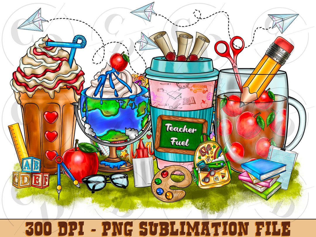 Teacher Coffee Cups PNG, Sublimation Design (digital Download) - Etsy