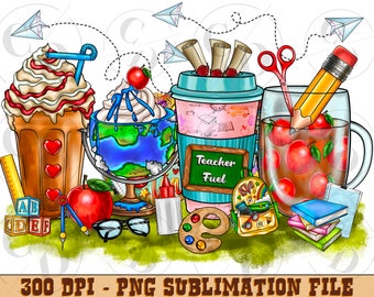 Teacher Coffee Cups Png Sublimation Design, Teacher's Day Png, Teacher ...