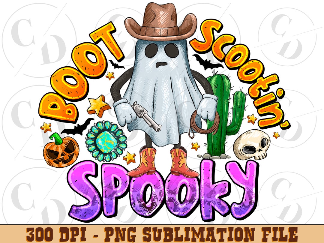 Boot Scootin Spooky Png, Boo Haw PNG, Halloween PNG, Western Halloween ...