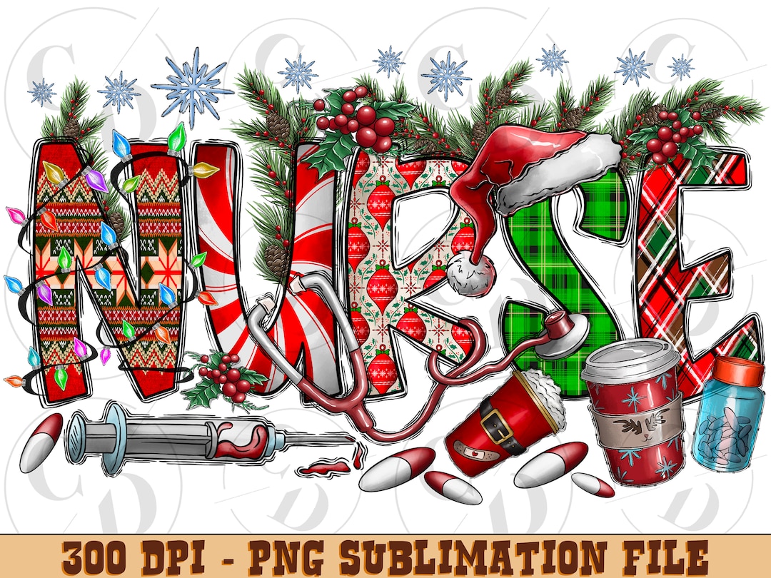 Nurse Christmas Png, Merry Christmas, Nurse Png, Nurse Design ...