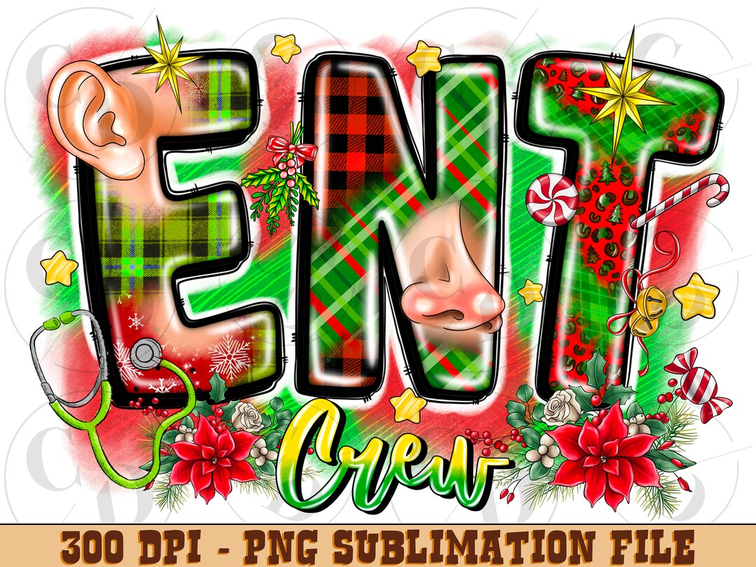 ENT Crew Christmas PNG, Medical Sublimation Design (digital Download ...