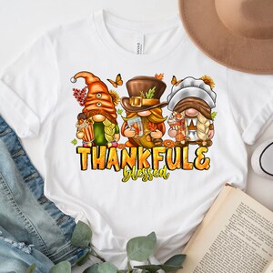 Thankful Blessed Gnomes Png, Sublimation Designs Downloads, Fall ...