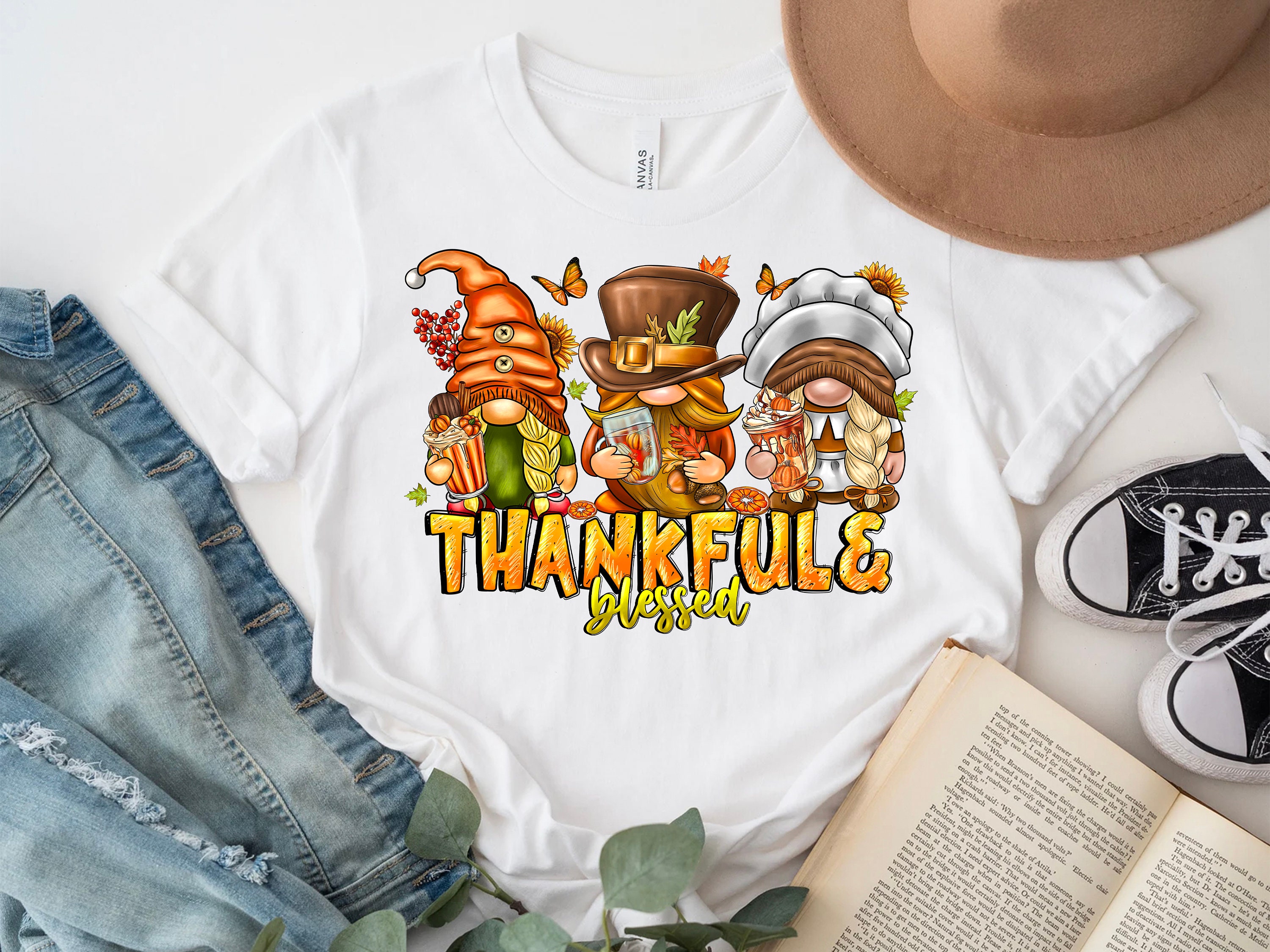 Thankful Blessed Gnomes Png Sublimation Designs Downloads - Etsy