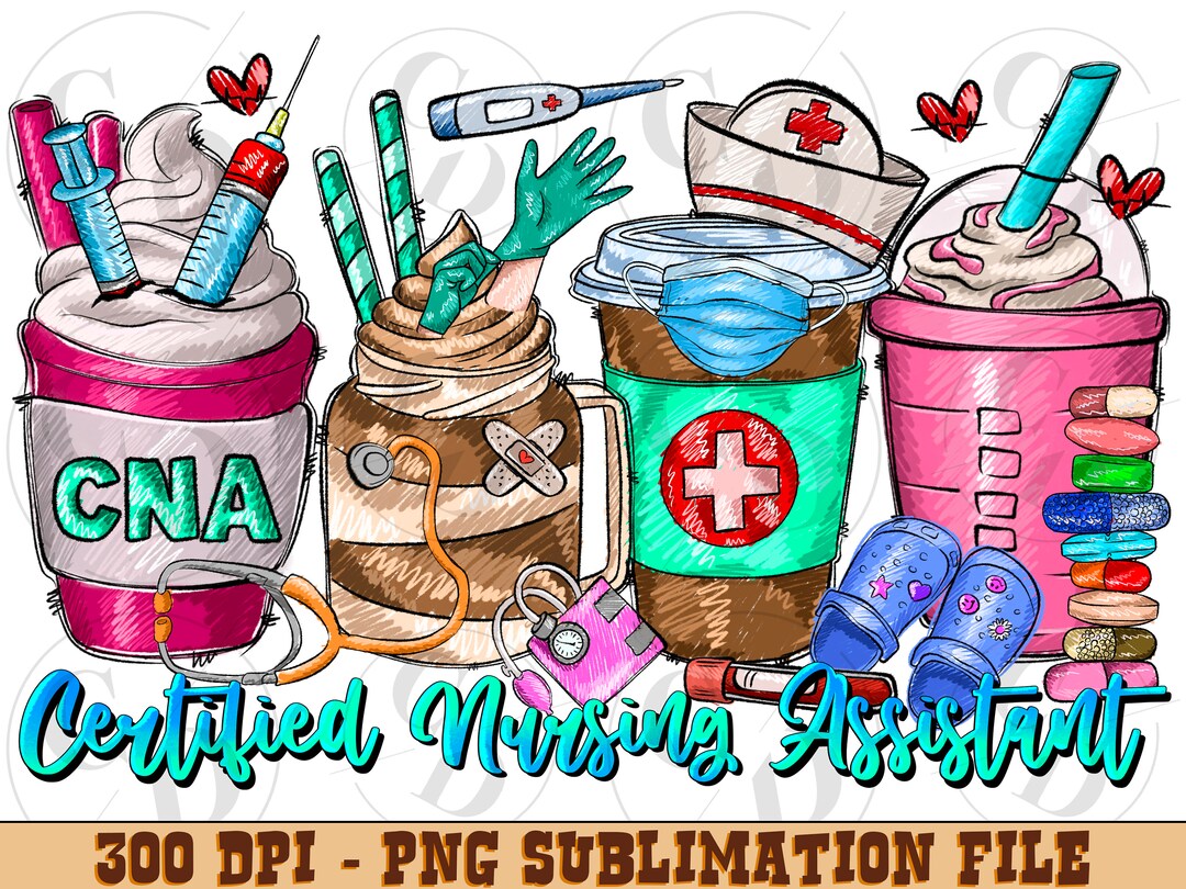 CNA Coffee Cups PNG, Nurse Life Sublimation Design (digital Download ...