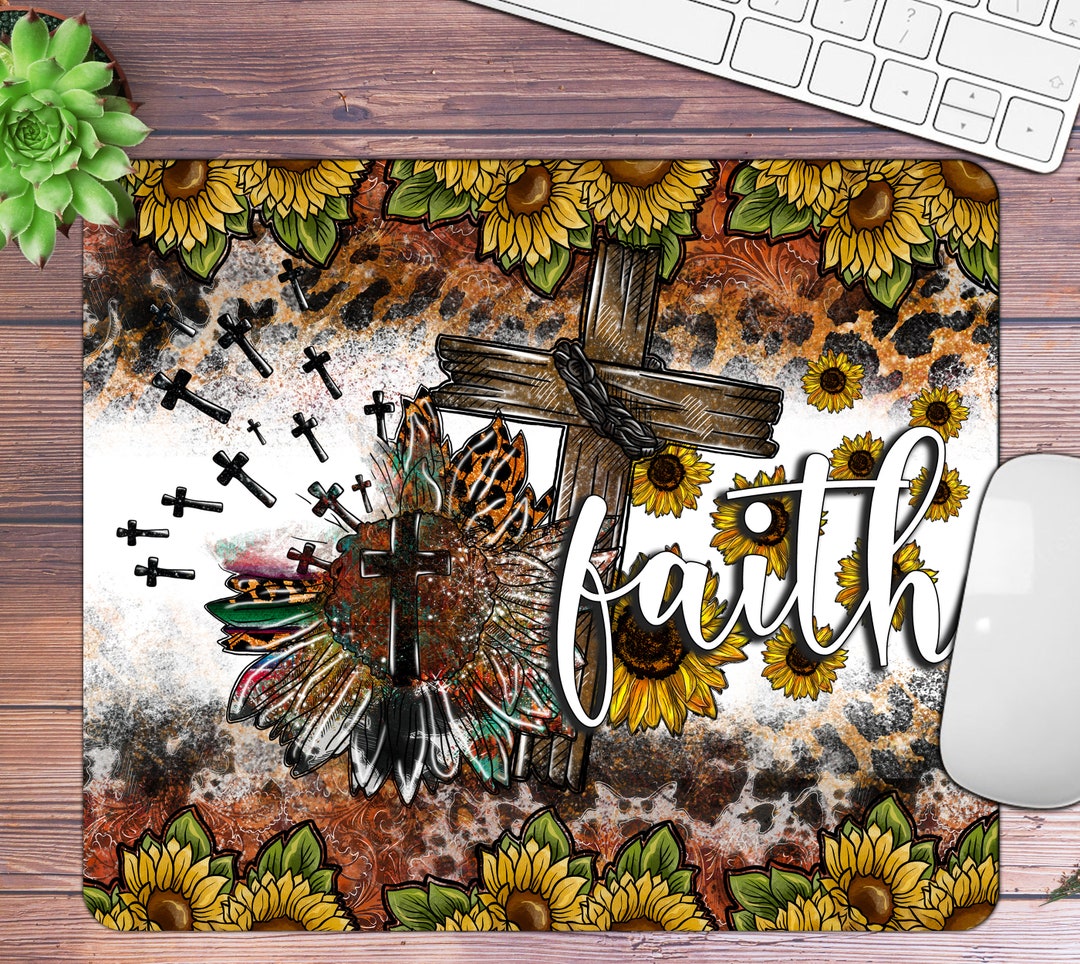 Faith Cross Mouse Pad Sublimation Design,faith Cross Png,mouse Pad ...