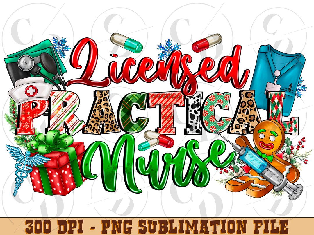 Christmas LPN Nurse PNG, Holiday Sublimation Design (digital Download ...