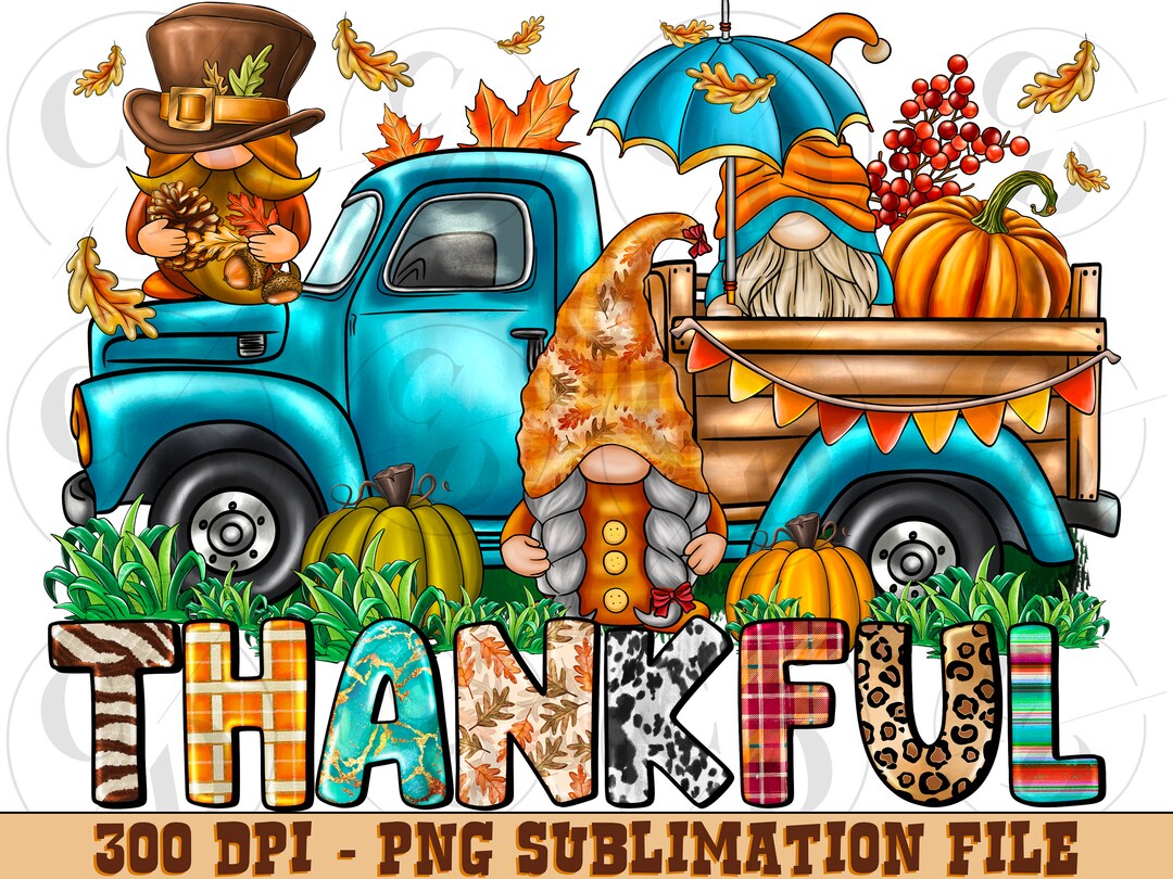 Fall Gnomes Truck Png Sublimation Design, Pumpkin, Thankfull Png, Fall ...