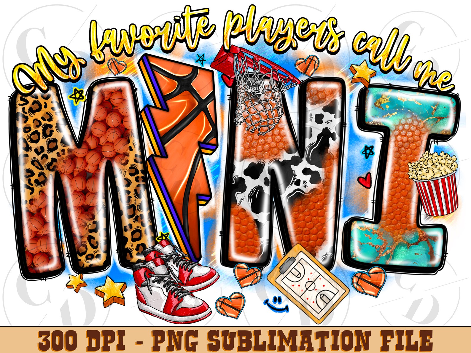 Basketball Mini Png Sublimation Design Download,my Favorite Players ...