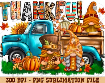 Fall Truck Png, Pumpkin Png, Truck Png, Gnome Png, Fall PNG, Thankful ...