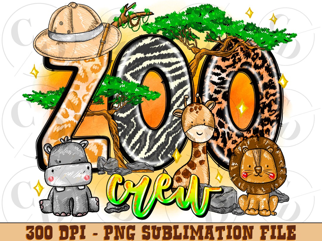 Zoo Crew PNG, Safari Animals Sublimation Design (digital Download) - Etsy