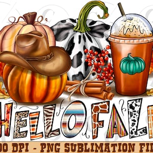 Western Hello Fall Png, Fall Sublimation Designs Downloads, Digital ...