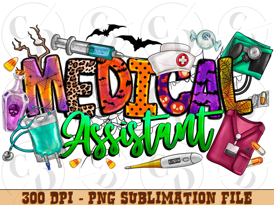 Medical Assistant Halloween PNG, Stethoscope Sublimation Design ...