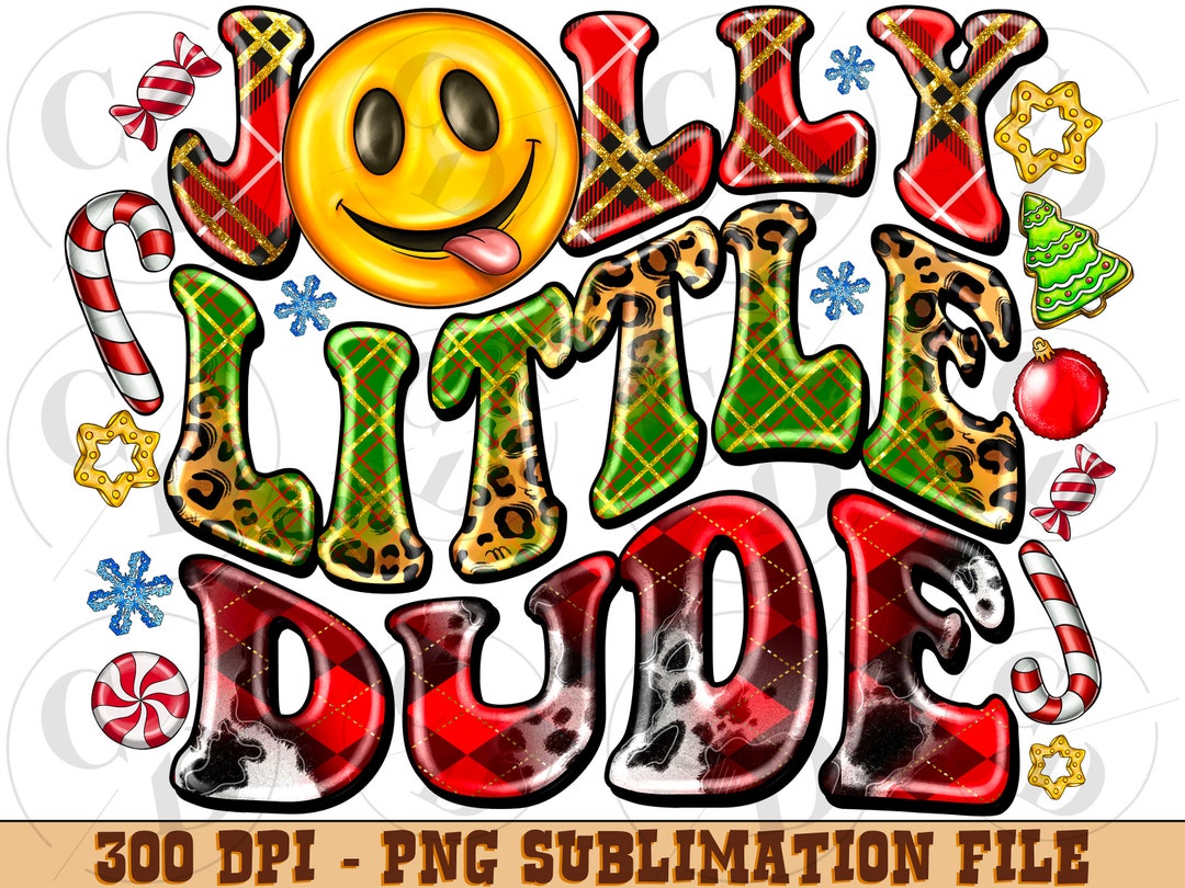 Jolly Little Dude Christmas PNG, Leopard Santa, Sublimation Design ...