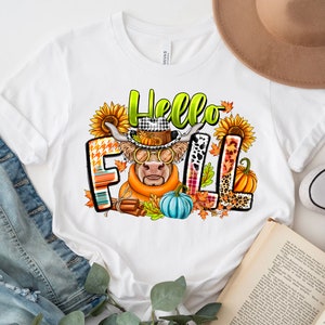 Hello Fall Heifer Cow Png Sublimation Design, Fall Vibes Png, Fall Cow ...