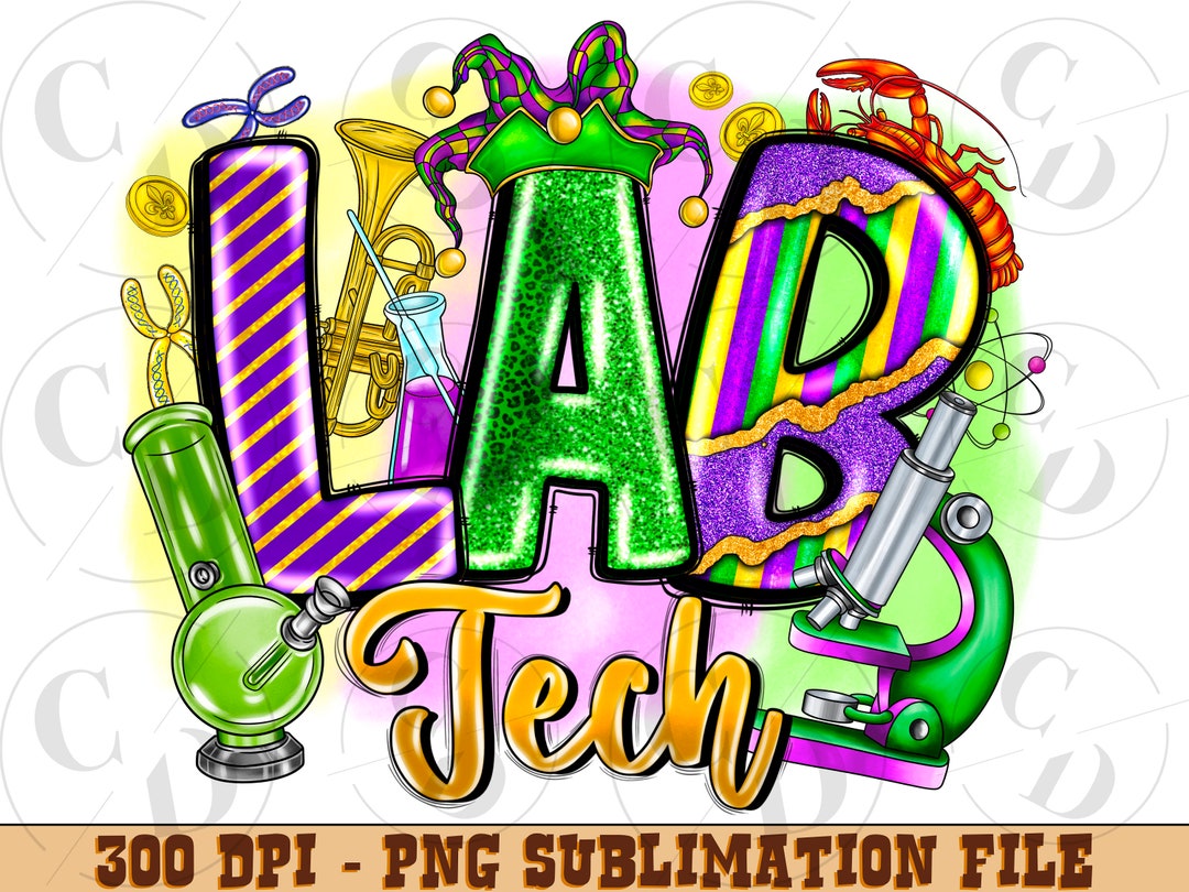 Lab Tech Mardi Gras Png Sublimation Design Download, Happy Mardi Gras ...