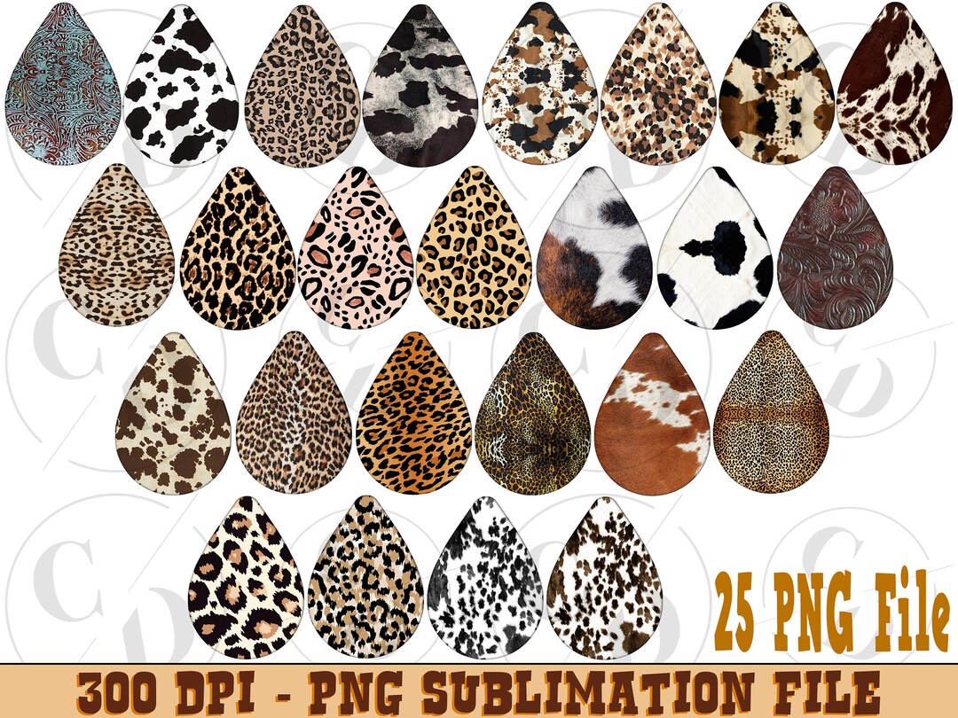 Western Tear Drop Earrings Bundle, Digital PNG File, Instant Download ...