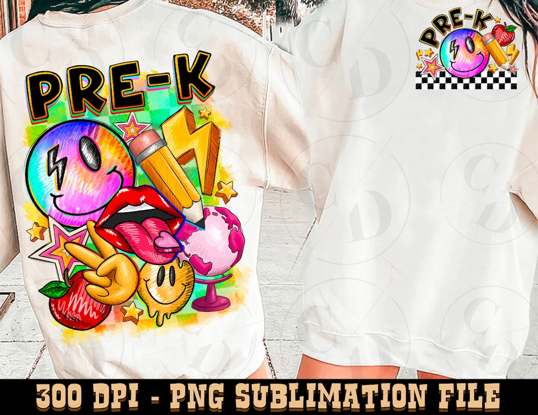 Pre-k Smiley Face Sublimation Design, Teacher PNG (digital Download) - Etsy