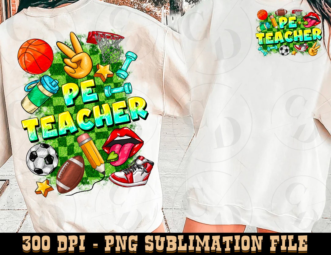 DIGITAL PE Teacher Png Retro PE Teacher Design Occupation Design ...