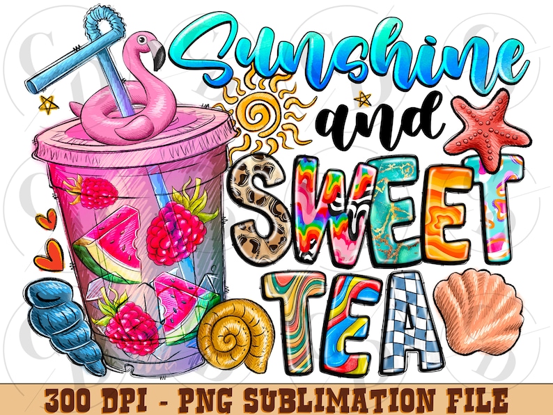 Sunshine and Sweet Tea Png Digital Downloads Tea Beach - Etsy
