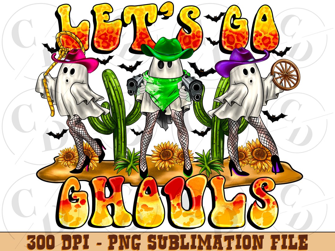 Western Ghost Ghouls PNG, Spooky Halloween Design (digital Download) - Etsy