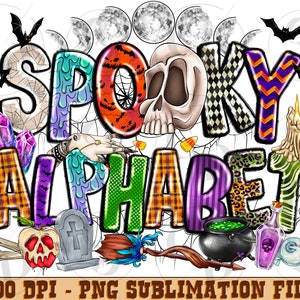 Halloween Alphabet Png File, Halloween Png, Alphabet Png, ABC, Spooky ...