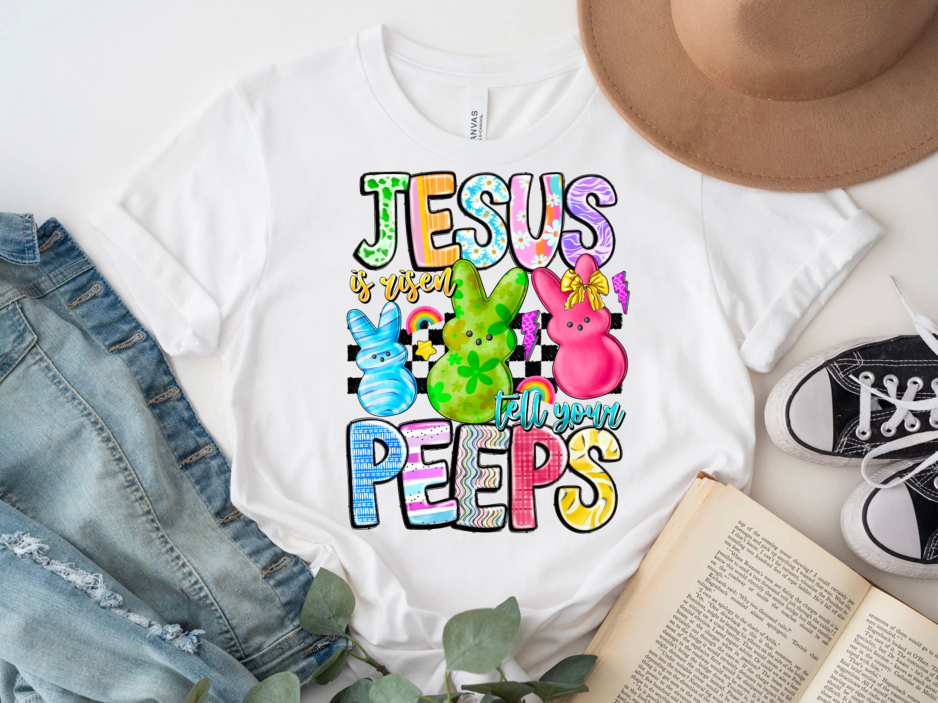 Jesus is Risen Tell Your Peeps PNG , Cute Bunny Peeps Png, Easter Jesus ...