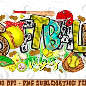 Softball Vibes Png Sublimation Design Download, Sport Png, Western Png ...