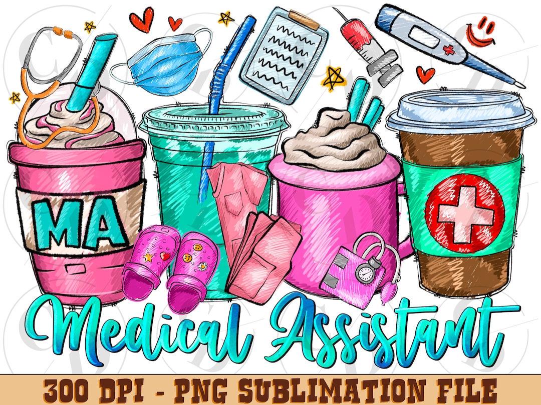 Medical Assistant Coffee Cups PNG, MA Nurse Sublimation Design (digital ...