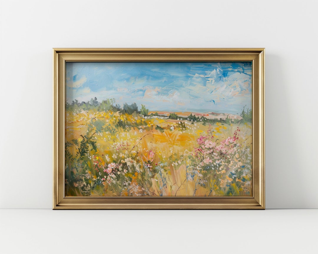 Vintage Landscape Spring Flowers | Australian Landscape Print Digital ...
