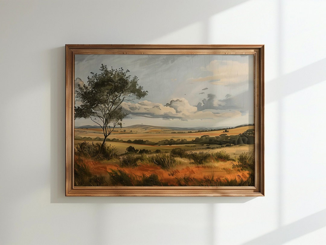 Vintage Australian Landscape | Rustic Landscape Oil Painting | Digital ...