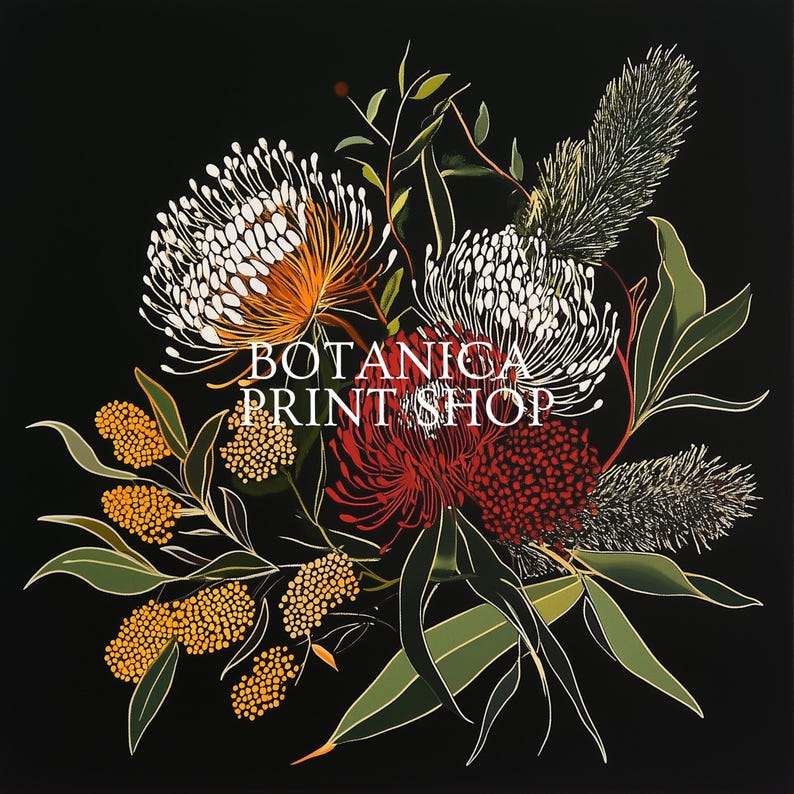 Vintage Australian Native Flowers Assorted Digital Download Botanical ...