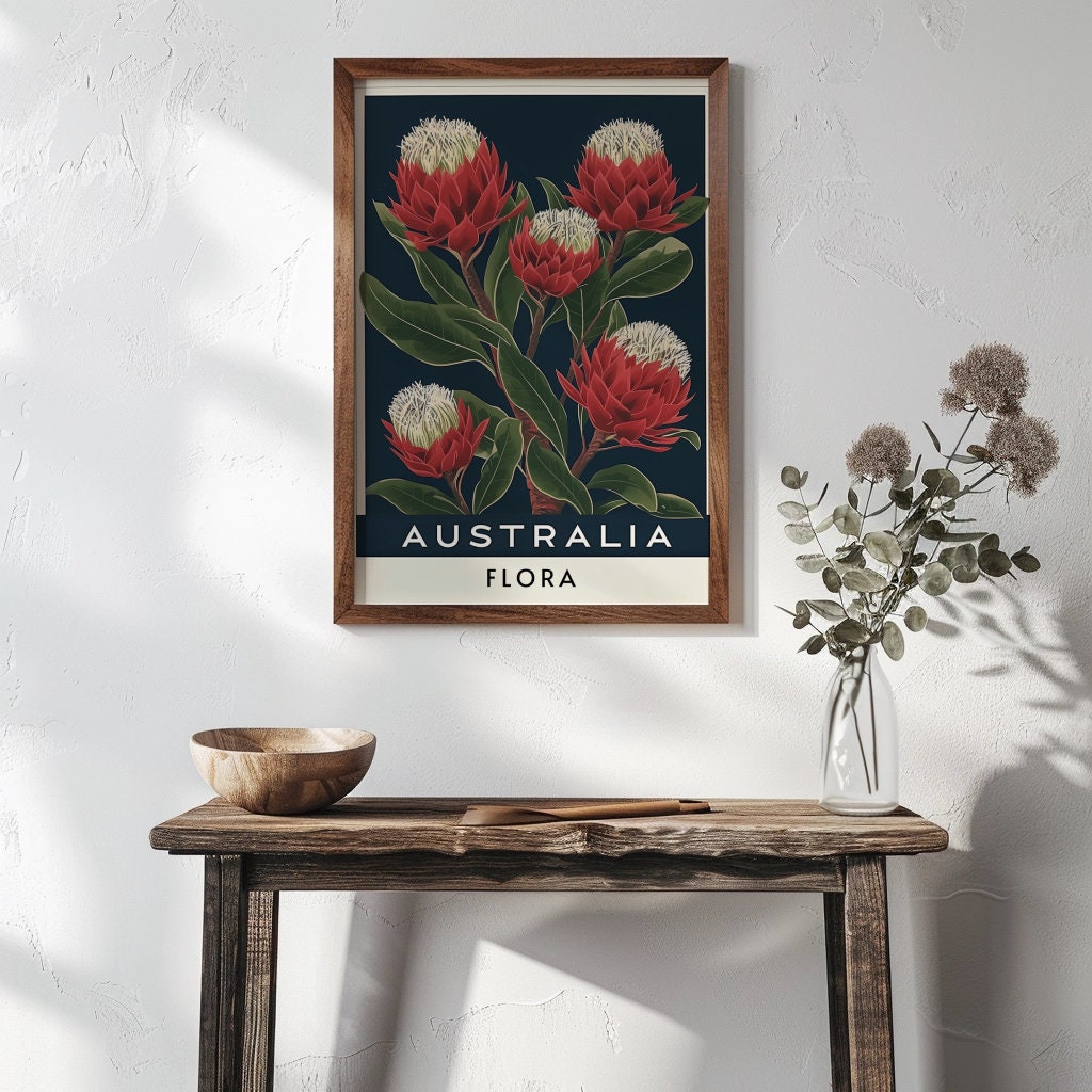Vintage Waratah Print: Australian Flower Poster (digital Download) - Etsy