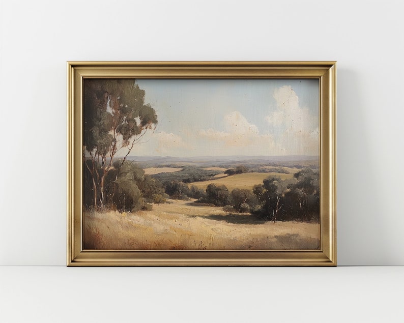 Vintage Australian Landscape | Rustic Landscape Oil Painting | Digital ...
