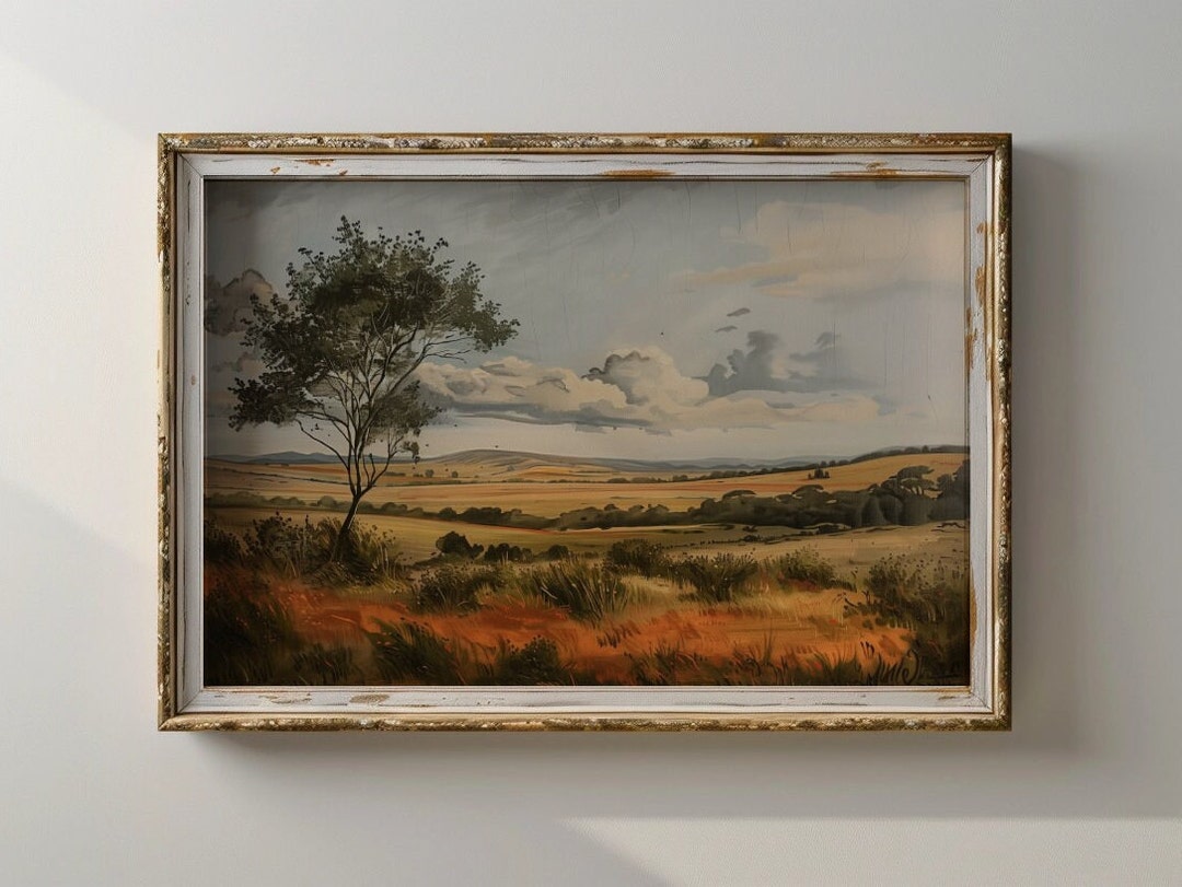 Vintage Australian Landscape Rustic Landscape Oil Painting Digital ...
