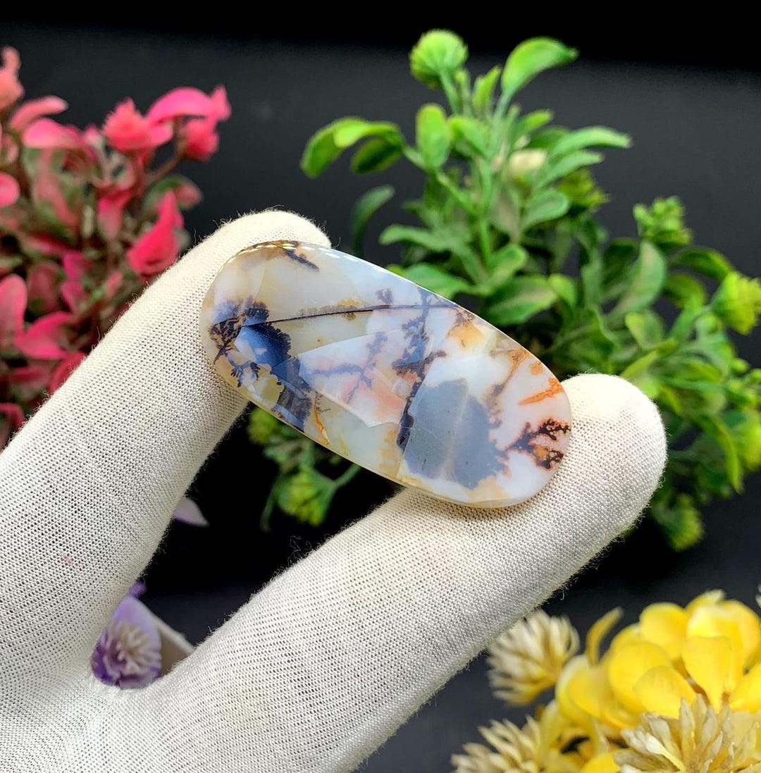 Natural Scenic Dendrite Oval Cabochon, Attractive Quality Scenic ...