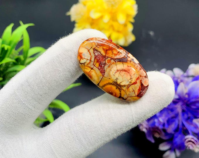 Top Grade Quality Bird Eye Jasper Gemstone, Oval Shape Semi Precious ...