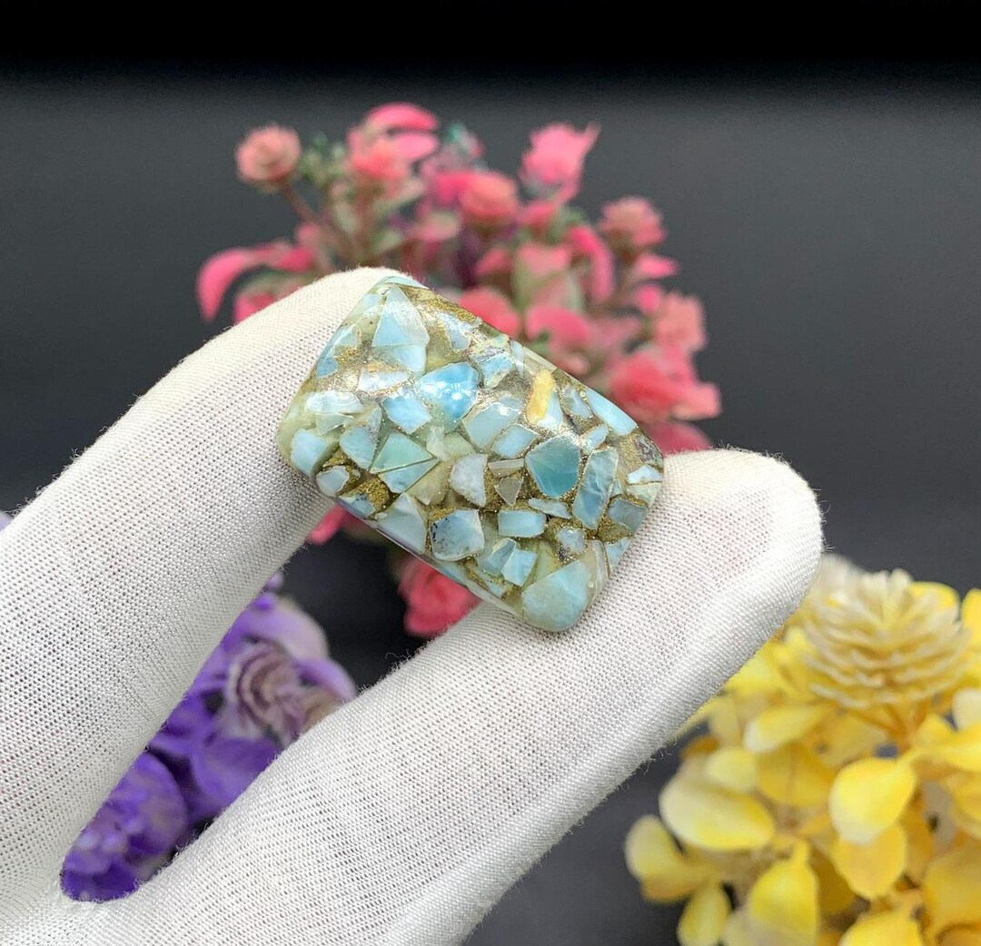 Natural Copper Blue Larimar Gemstone, Larimar Semi Precious Handmade ...