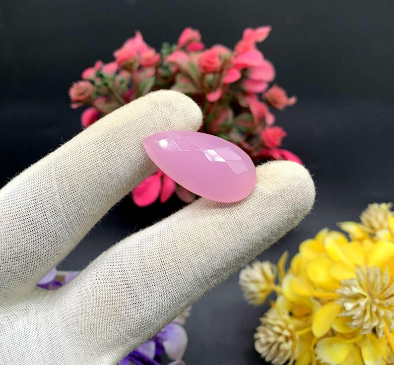 Pink Quartz Pair Gemstone, Natural Pink Quartz Semi Precious Stone ...