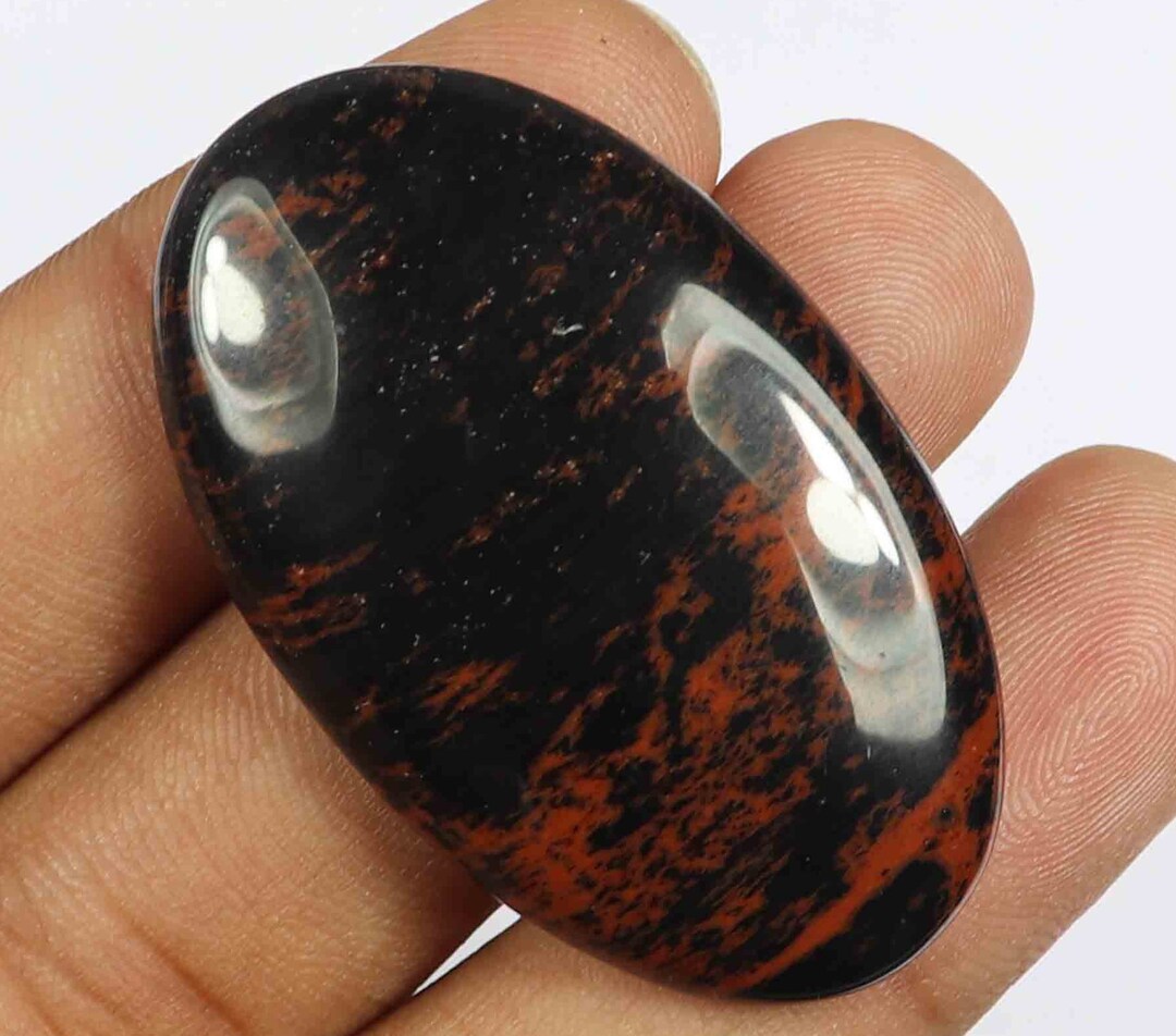 Rare Mahogany Obsidian Antique Pieces Gemstone, Black Mahogany Oval ...
