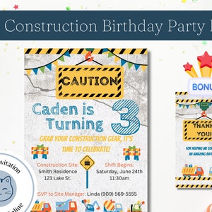 Construction Party Invitation for Kids Construction Birthday Party ...