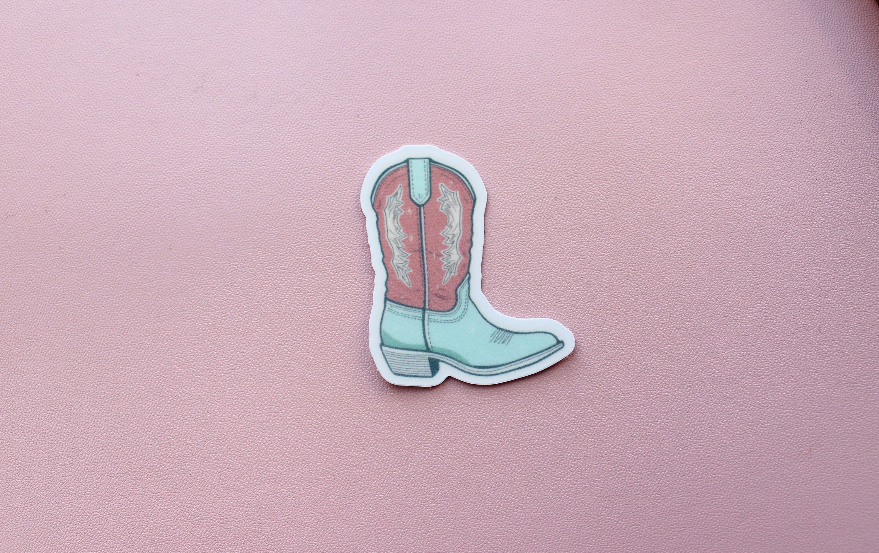 Cowboy Boot Sticker Aesthetic Waterproof Die Cut Sticker Any - Etsy