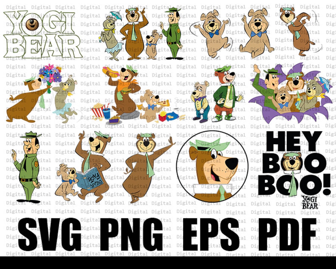 Yogi Bear SVG Yogi Bear Vector Yogi Bear Cut File Yogi Bear - Etsy