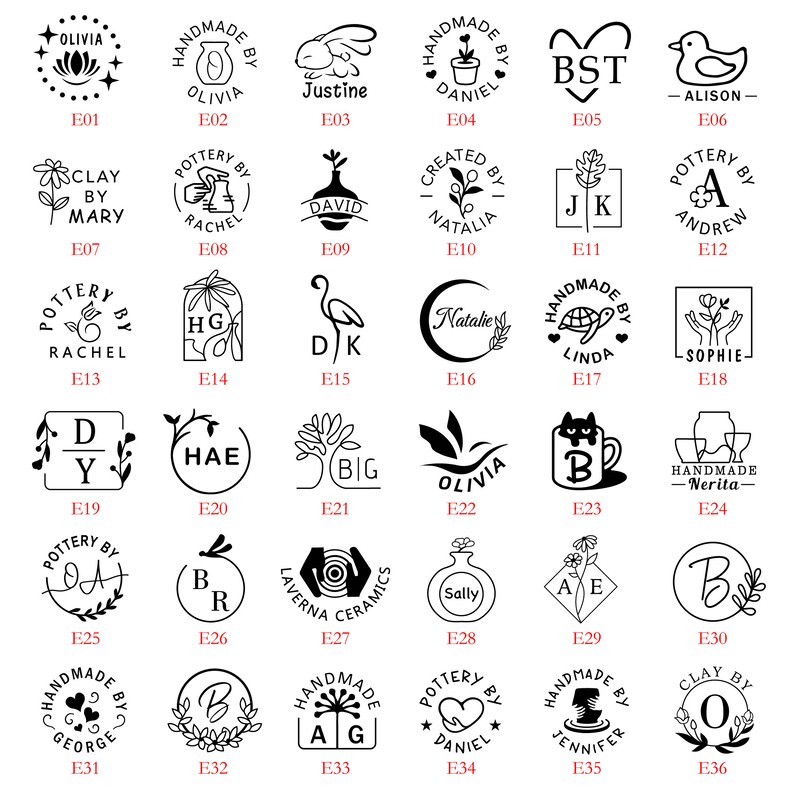 Custom Pottery Stamp, Personalized Embosser Clay Stamp, Custom Logo ...