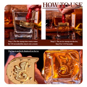 Custom Monogram Ice Cube Stamp, Custom Ice Cube Mold, Ice Cubes ...